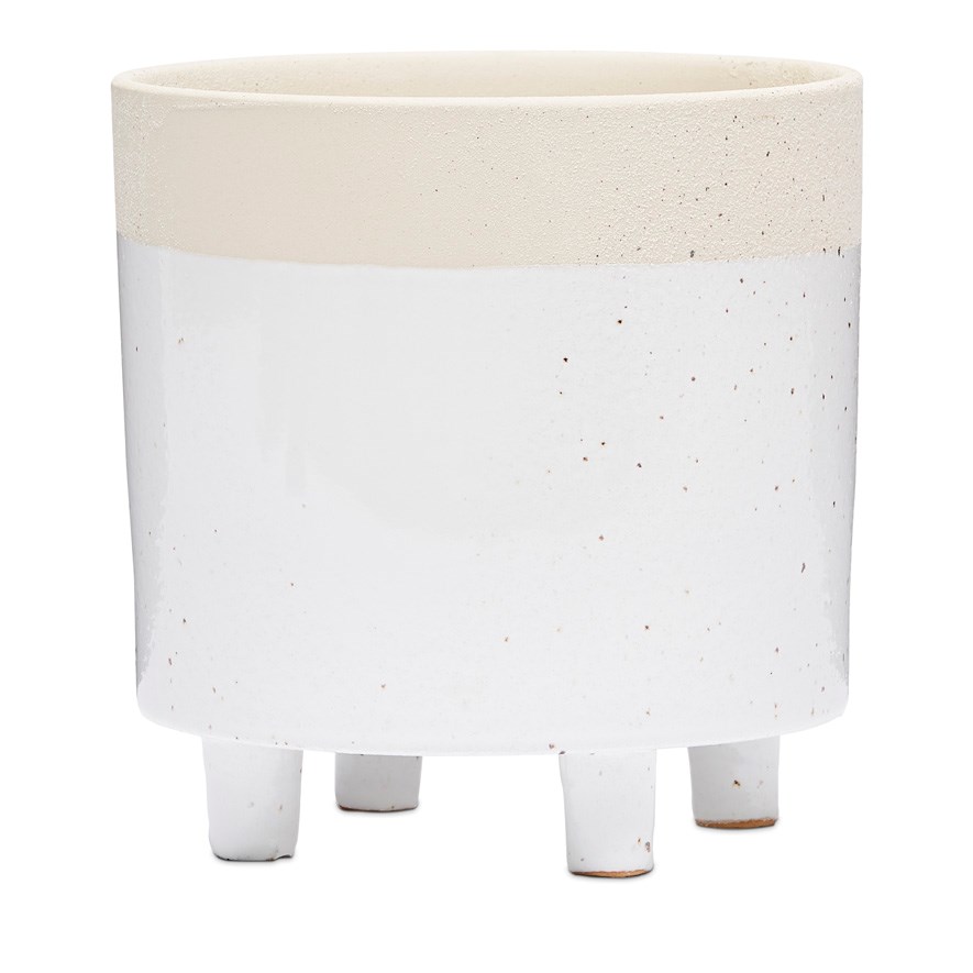 Sandy Sand & White Glaze Pot | Adairs