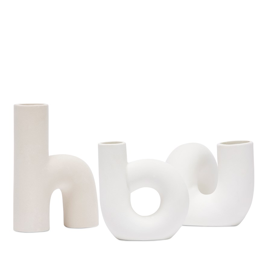 Pipe Dove Grey H Shape Vase | Adairs