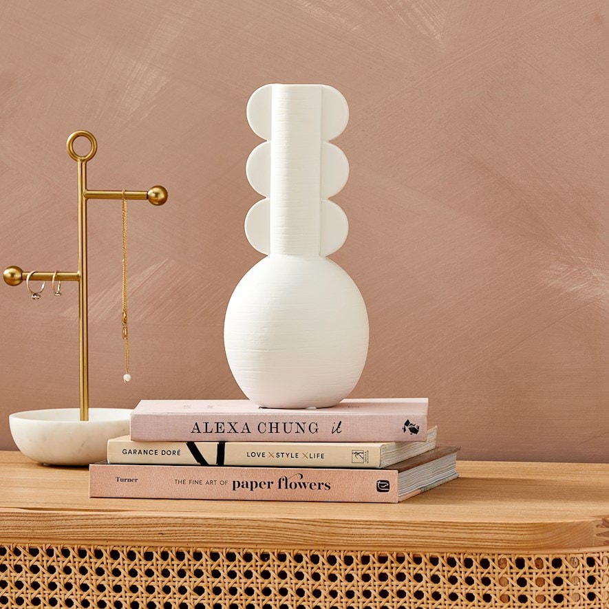 Sadie White 3 Wings Vase | Adairs