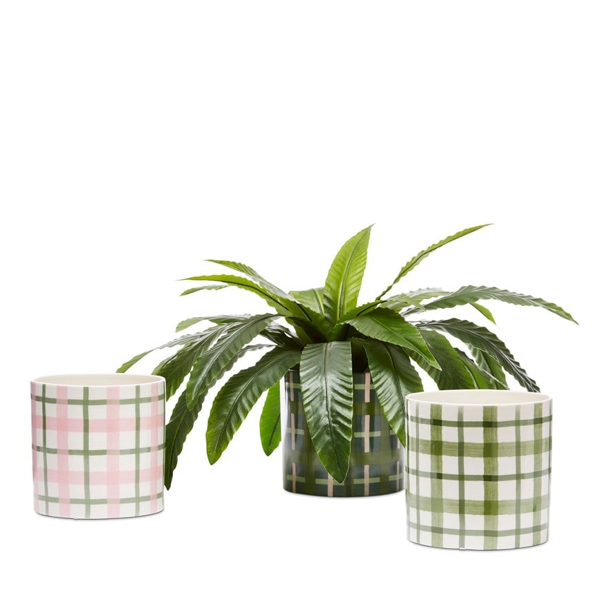 Pink Check Porto Check Pot | Adairs