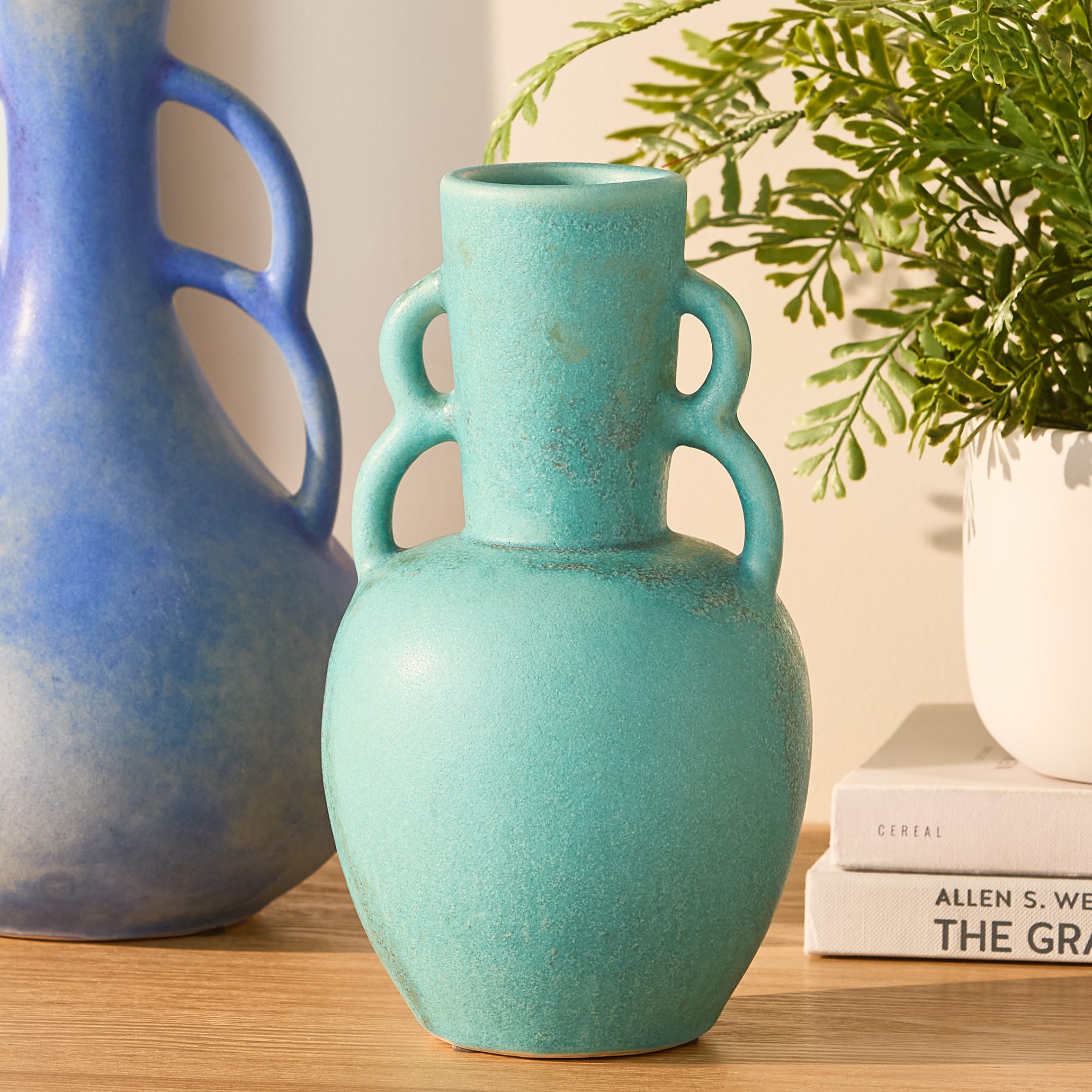 Crete Turquoise Vase | Adairs
