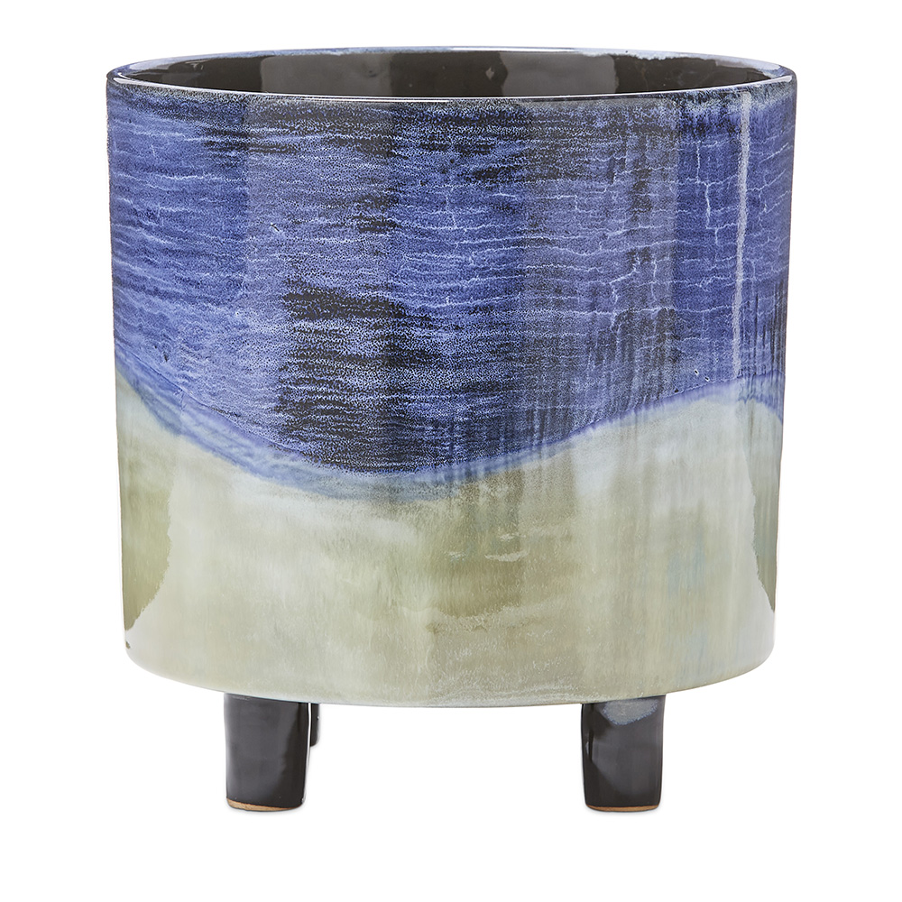 Stormy Skies Reactive Blue Green Pot | Adairs