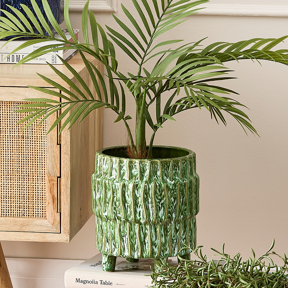 Stormy Skies Reactive Green Pot | Adairs