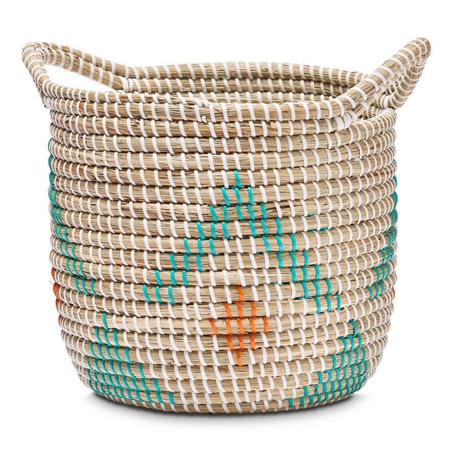 Aurora Natural Multi Aztec Basket | Adairs