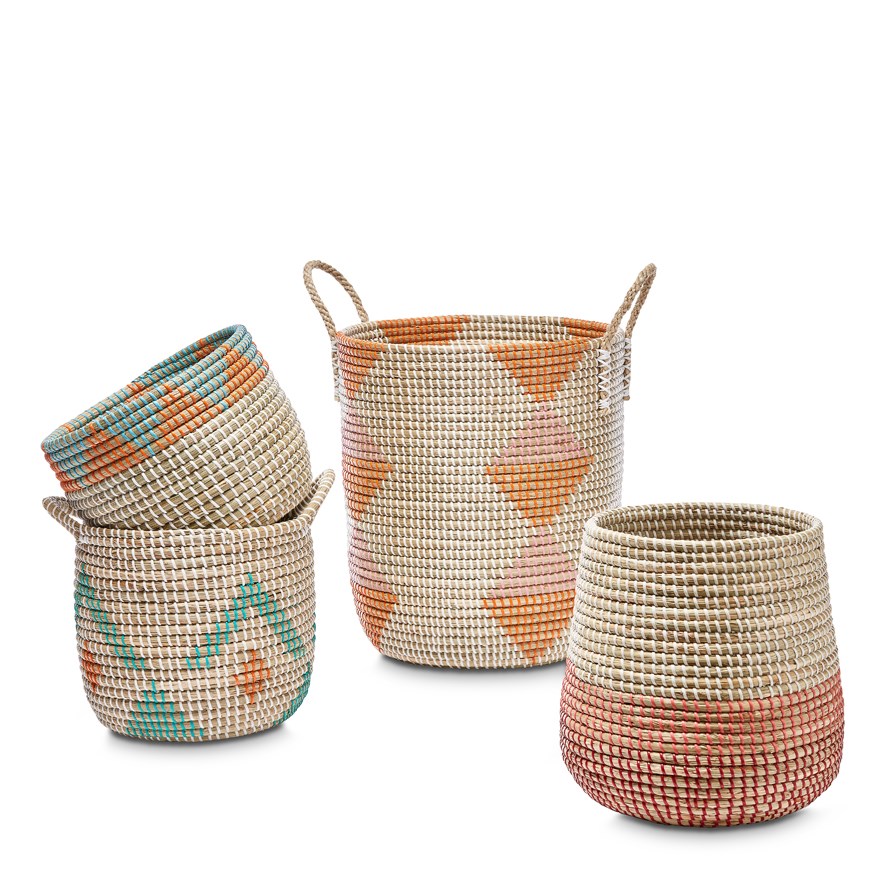 Aurora Natural Multi Triangles Basket | Adairs