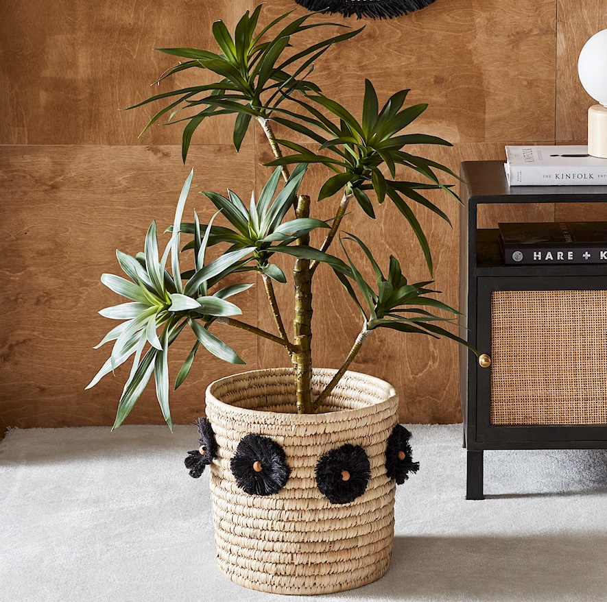 Juju Flower Natural & Black Basket | Adairs