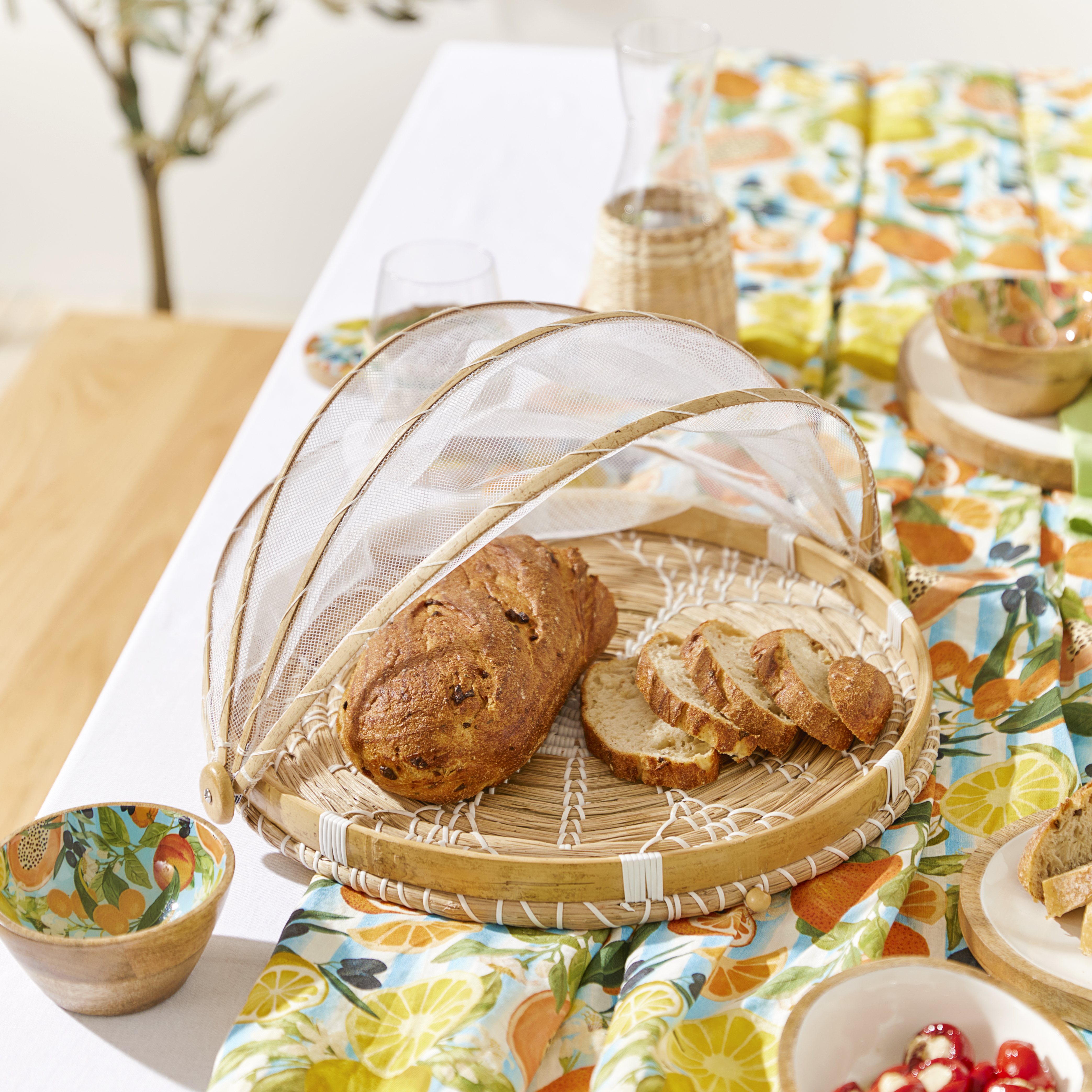 Aparri Outdoor Plain White & Natural Food Cover | Adairs