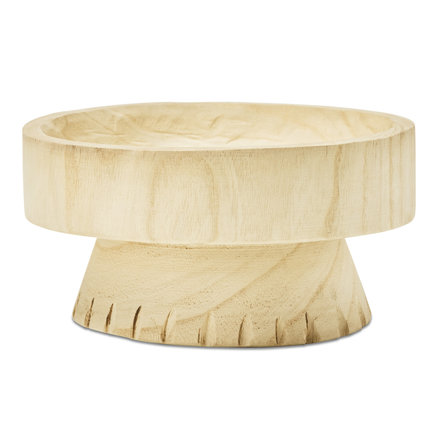 Jasper Natural Footed Timber Bowl | Tableware | Adairs