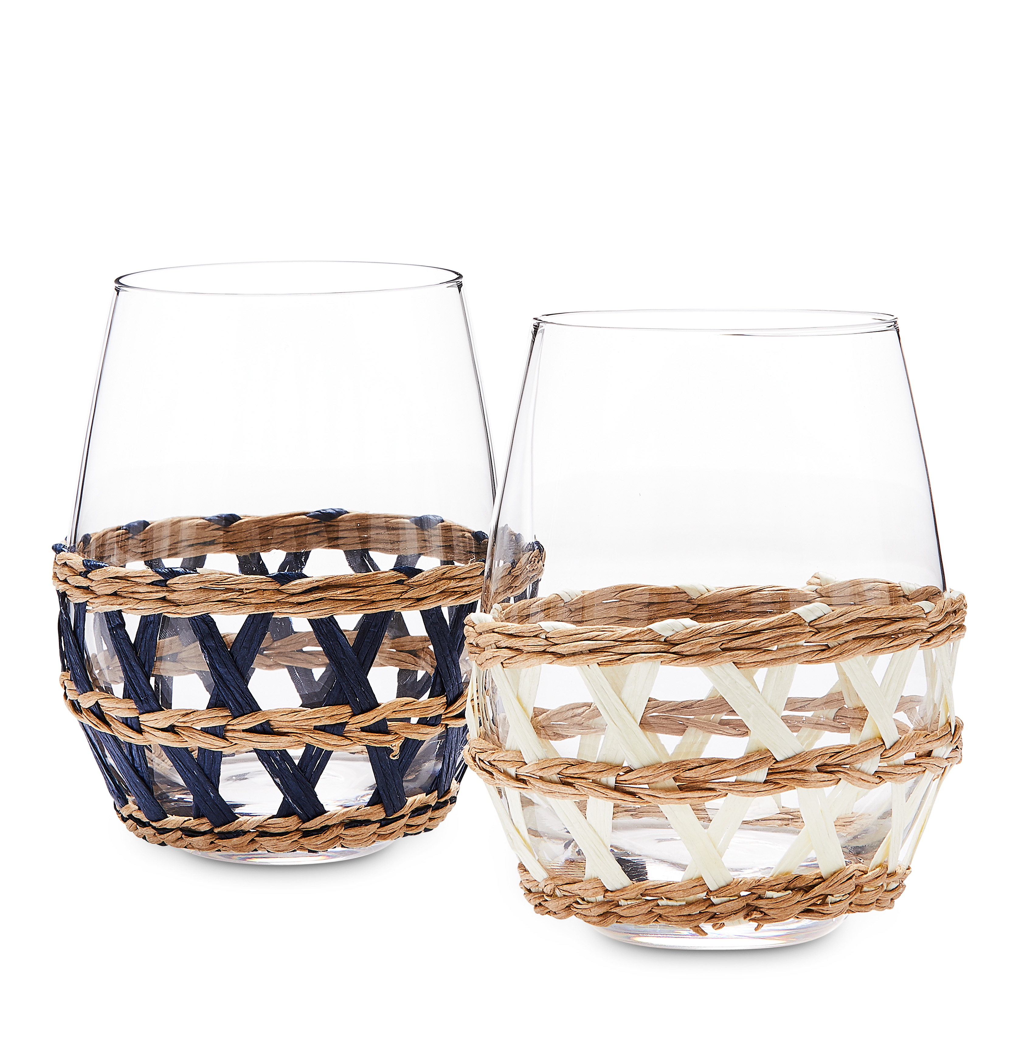 Tuscan Natural & Navy Glass | Adairs