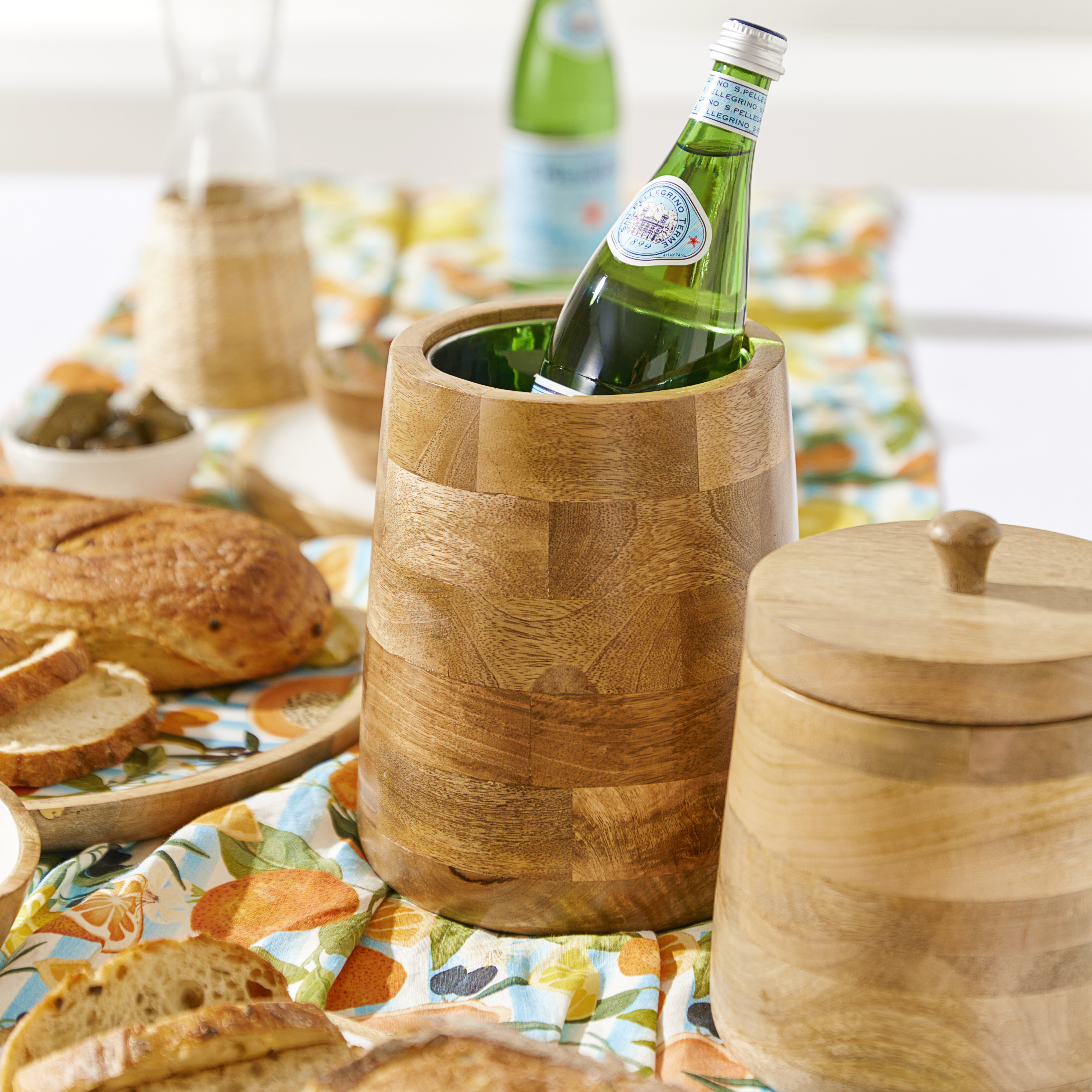 Blanco Timber Natural Bottle Holder | Adairs