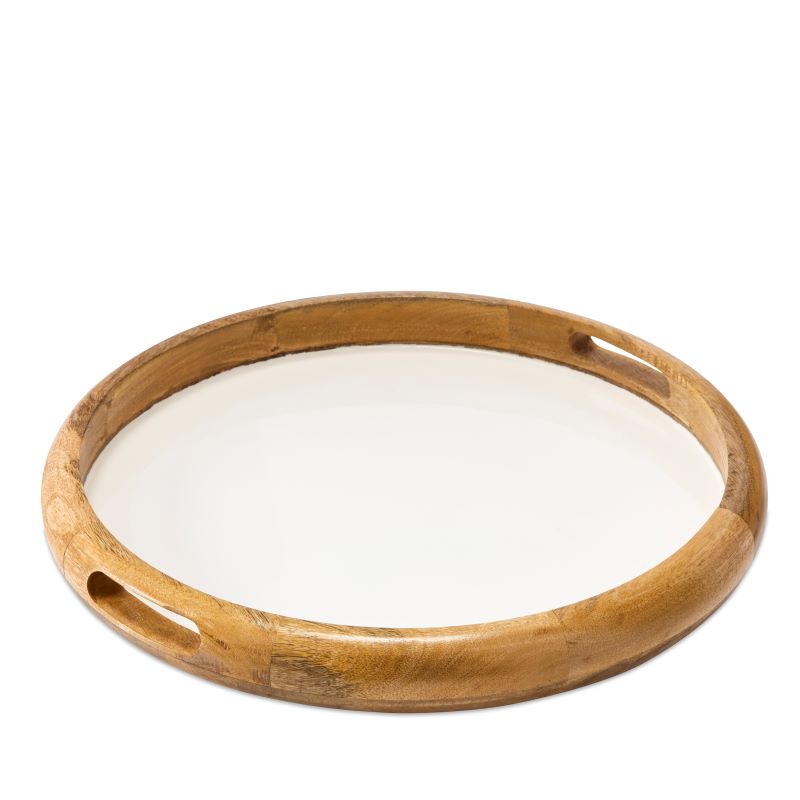 Blanco Natural & White Timber Curve Tray | Adairs