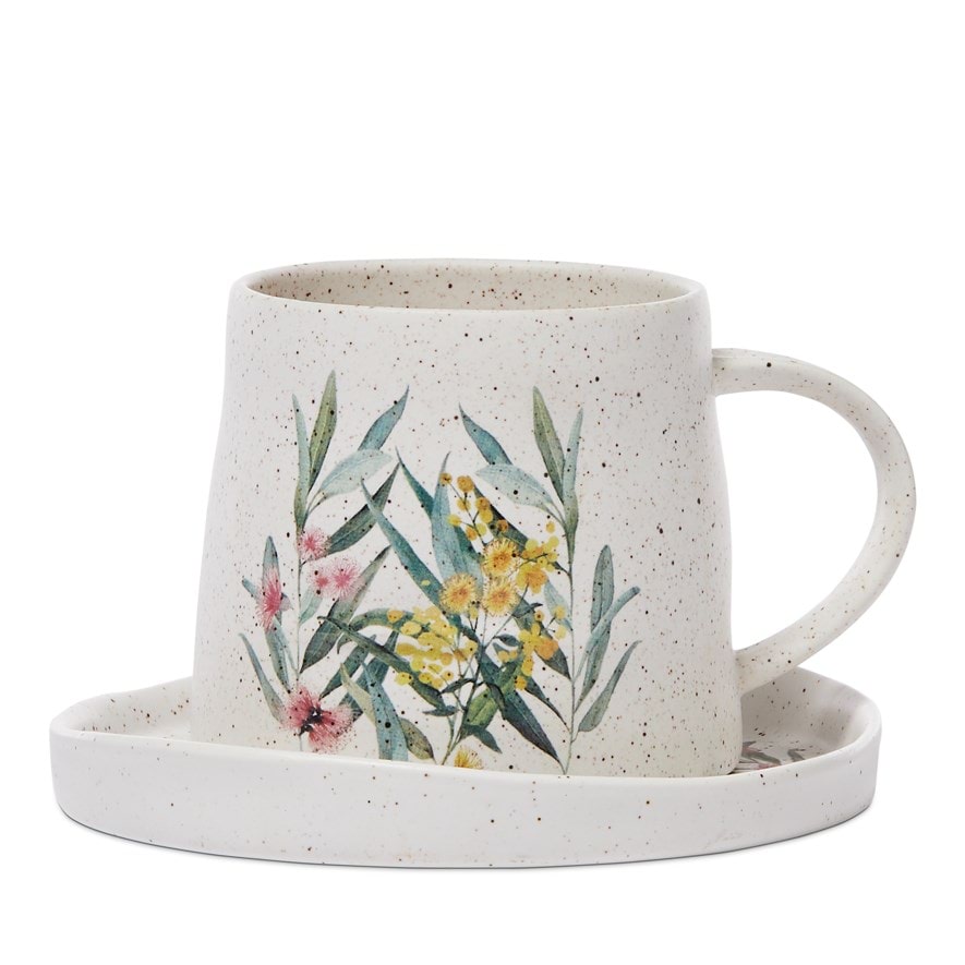 Spring Botanical Wattle Cup & Saucer | Adairs
