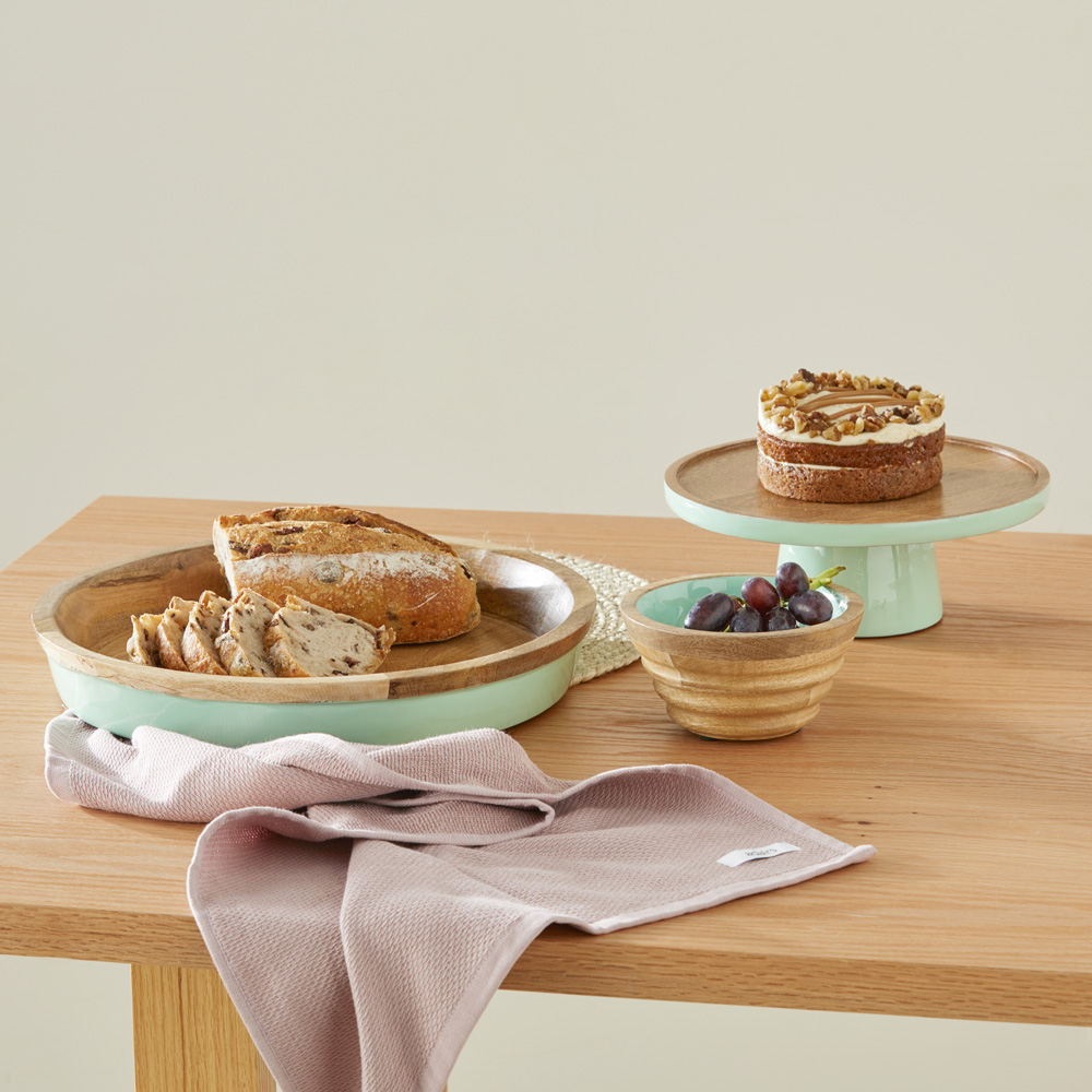 Gelato Mint Timber Servingware | Adairs