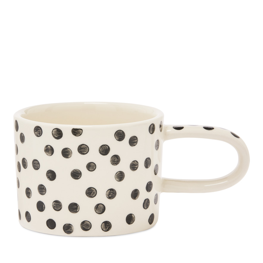 Marrakesh Ivory & Black Mini Dots Mug | Adairs