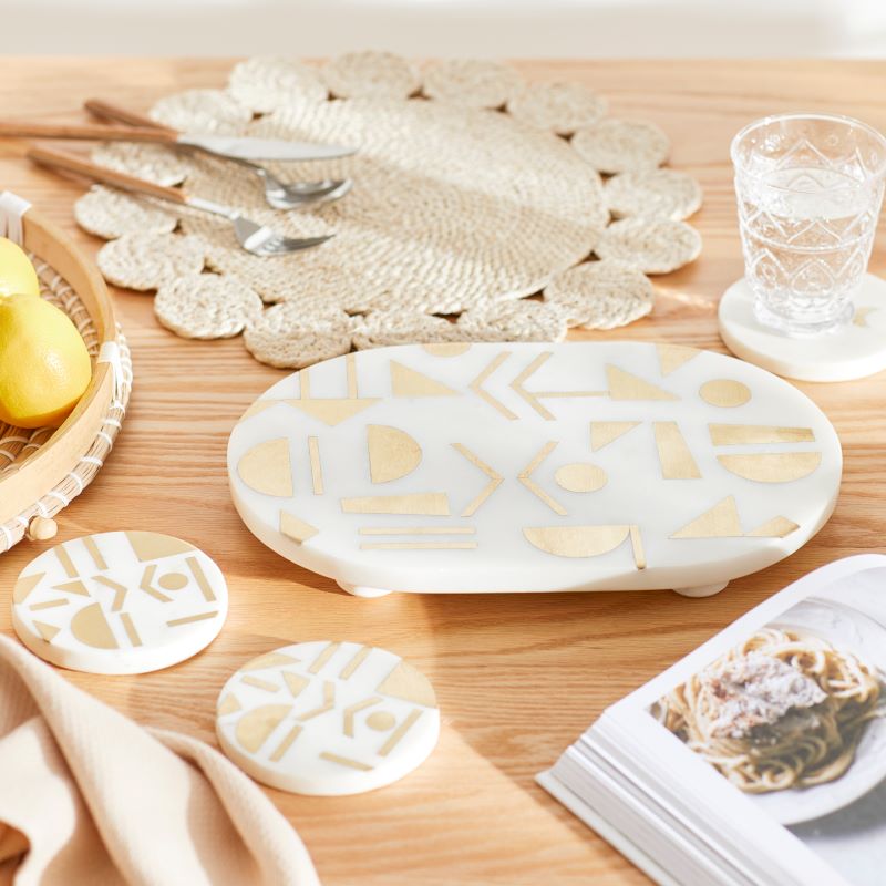 Aztec Marble White & Gold Board | Adairs