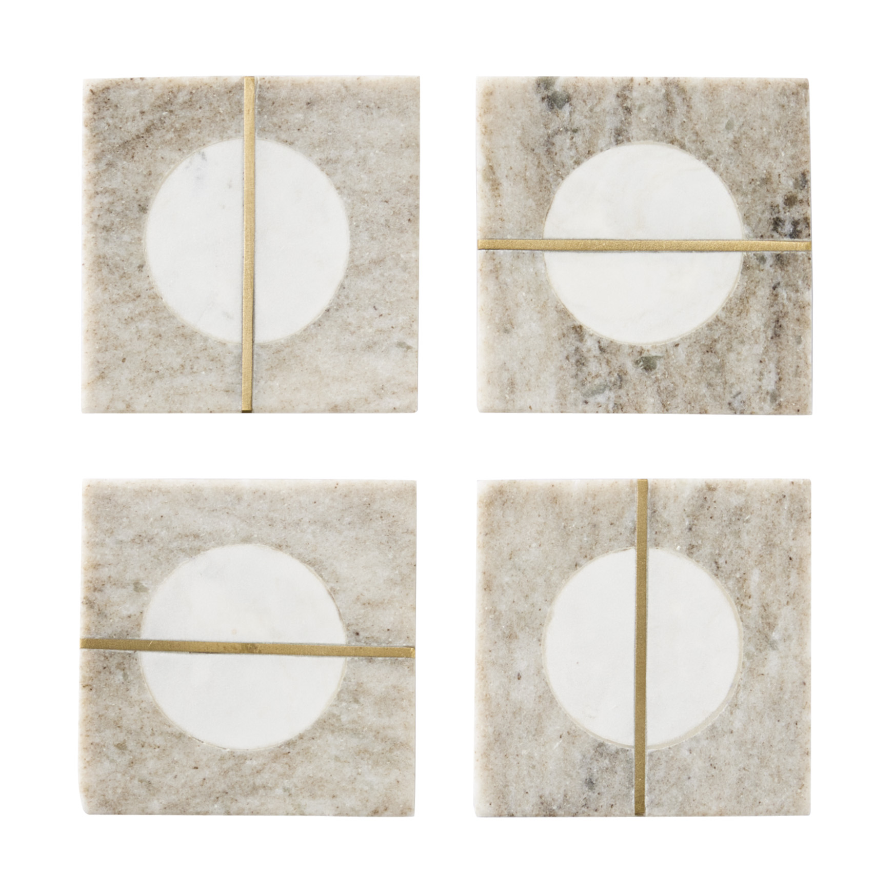 Gelato Natural & White Marble Coasters Pack of 4 | Adairs