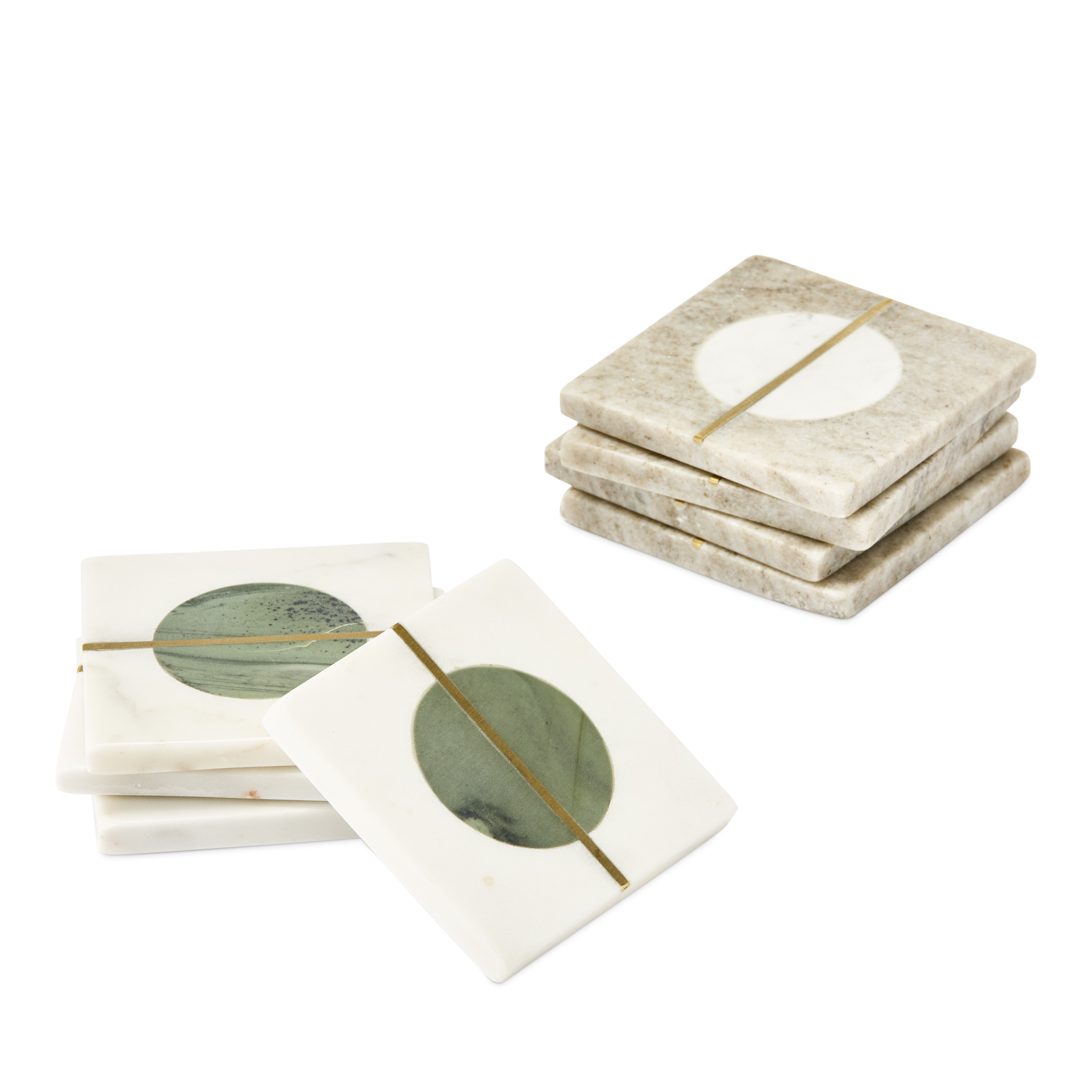 Gelato Natural & White Marble Coasters Pack of 4 | Adairs