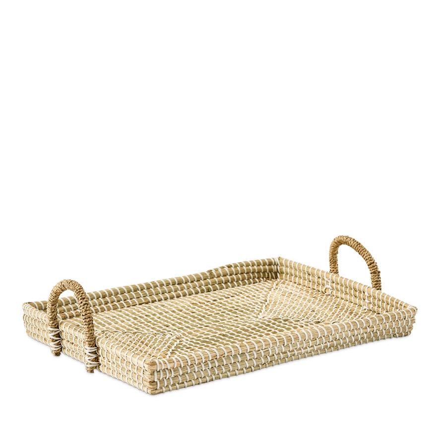 Elwood Natural & White Rectangle Tray | Adairs