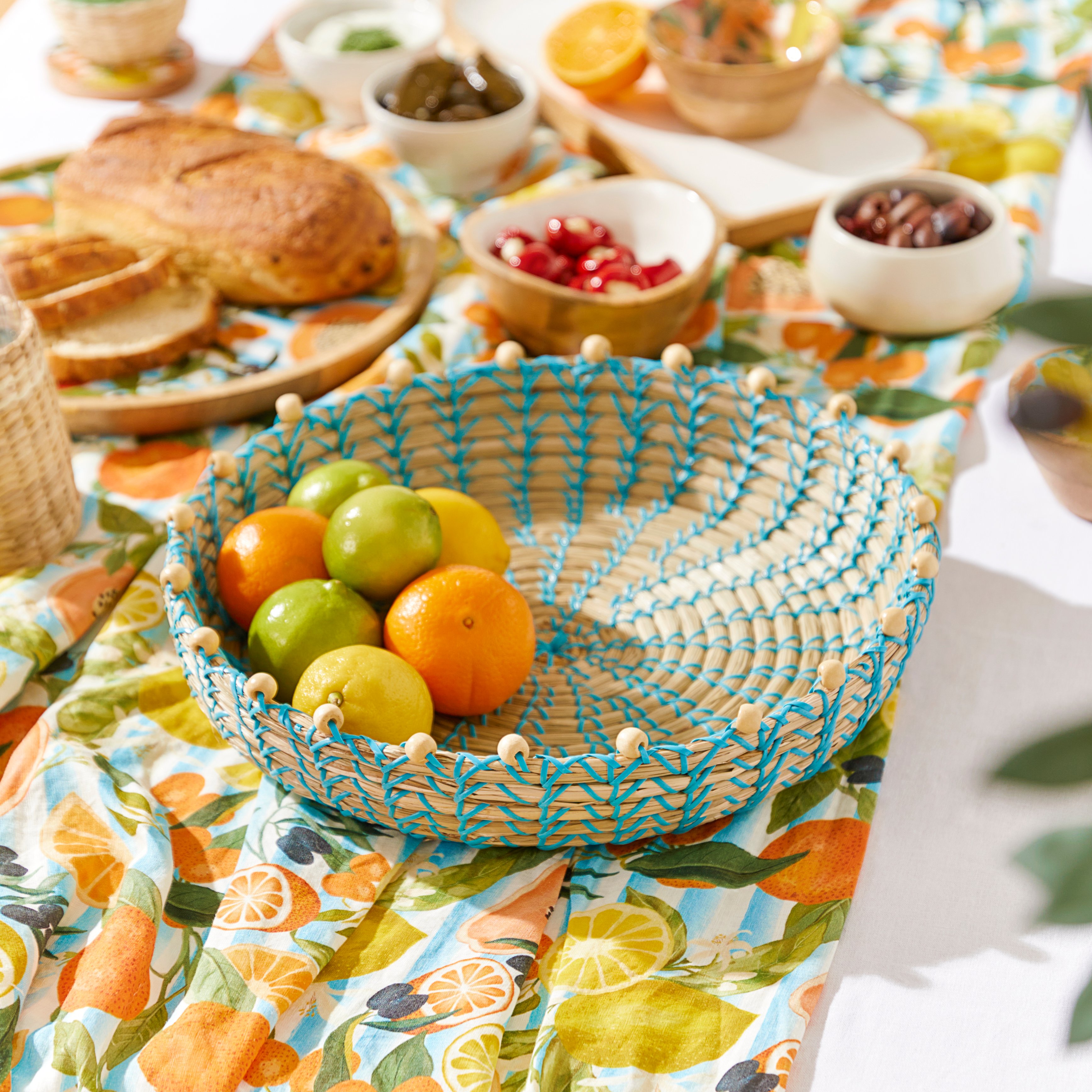 Portofino Blue & Natural Bowl | Adairs