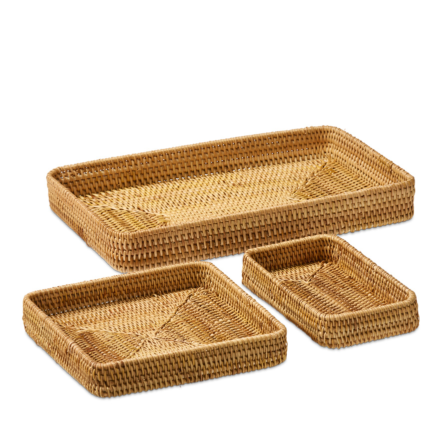 Valetta Natural Tray Set of 3 | Adairs