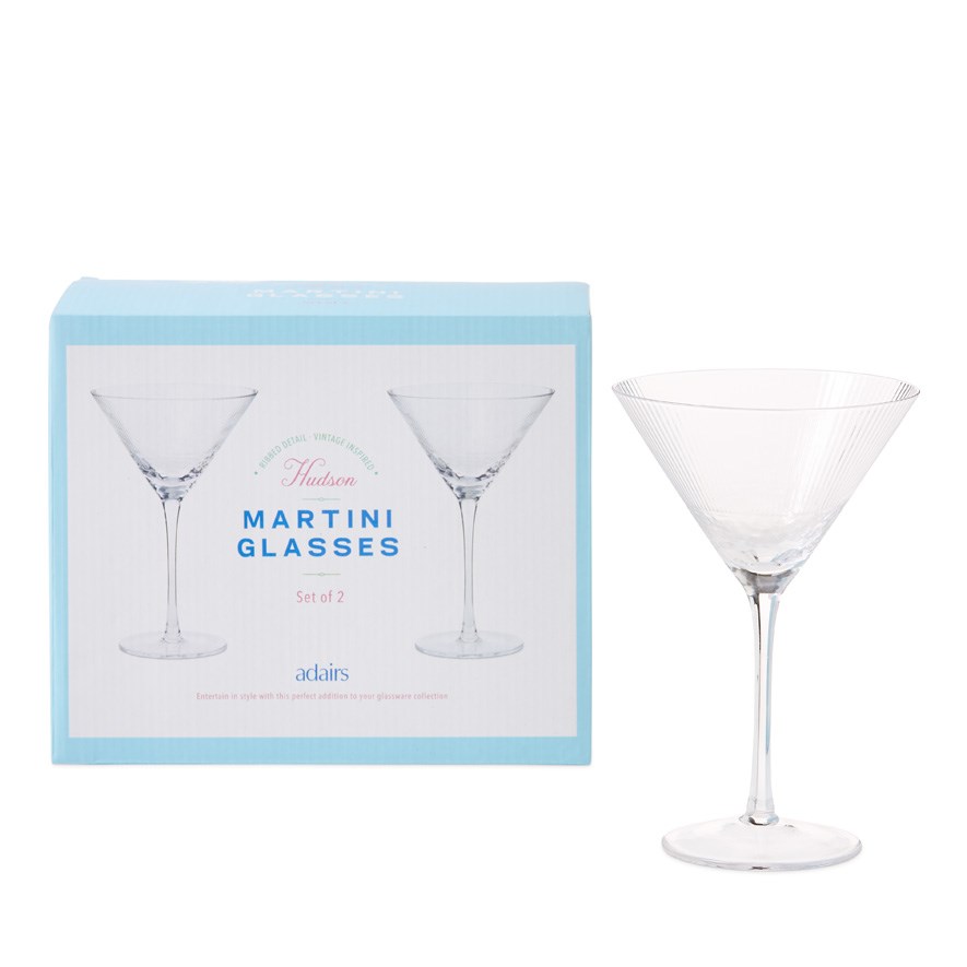 Hudson Clear Martini Glass Pack of 2 | Adairs