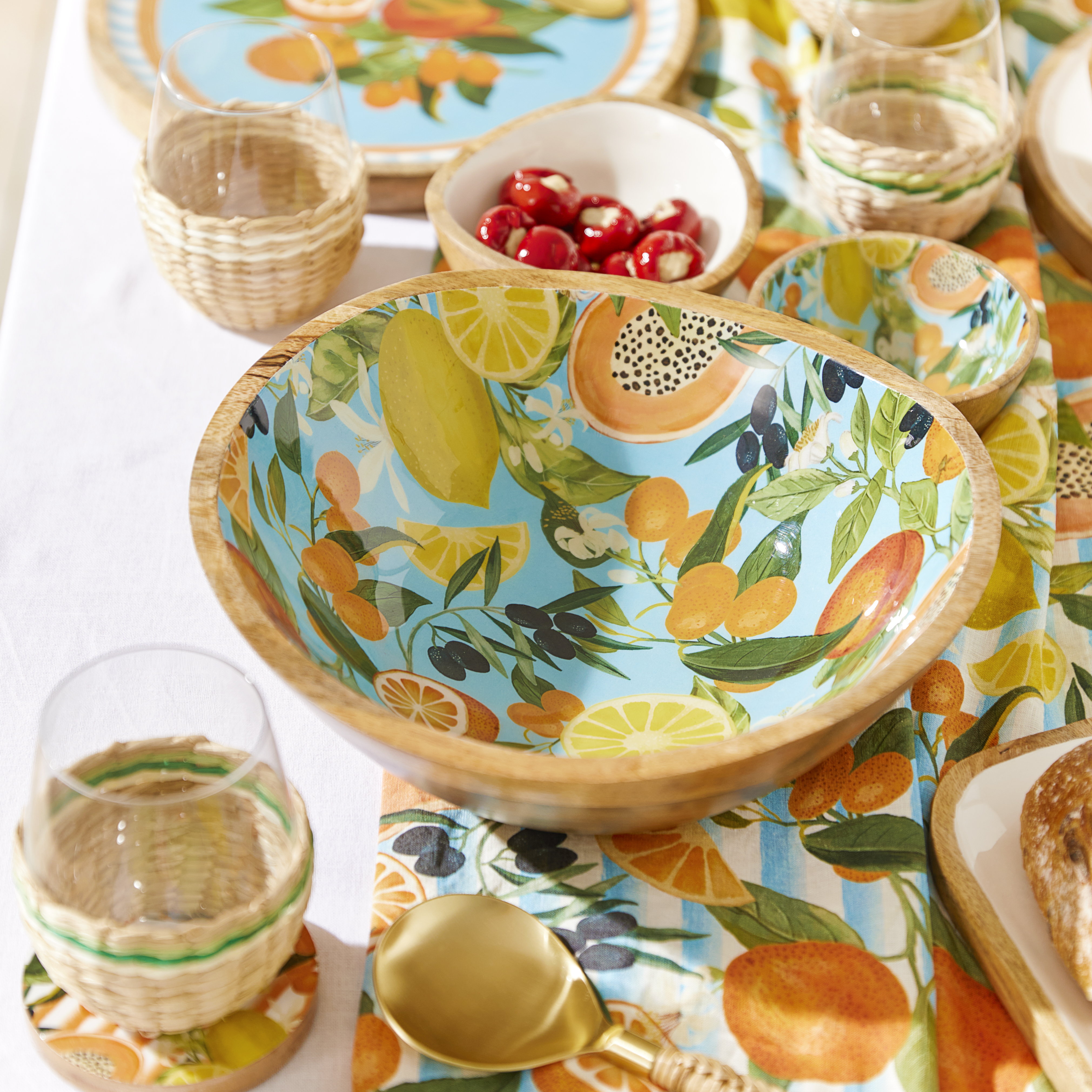 La Frutta Timber Fruit Blue Irregular Large Bowl | Adairs