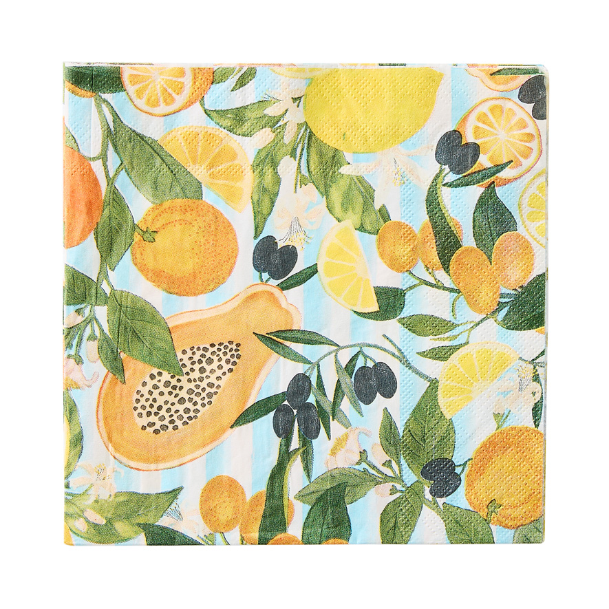 Mediterranean La Fruitta Paper Napkins Pack of 40 | Adairs