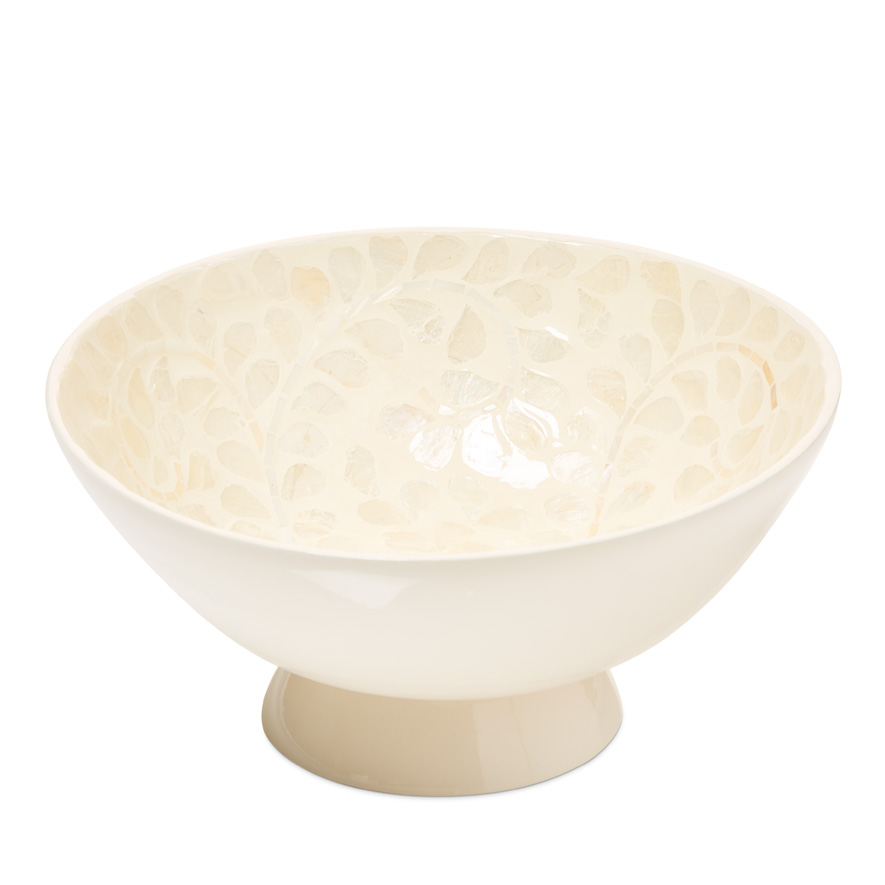 Sicily Capiz Ivory Vine Pedestal Bowl | Adairs