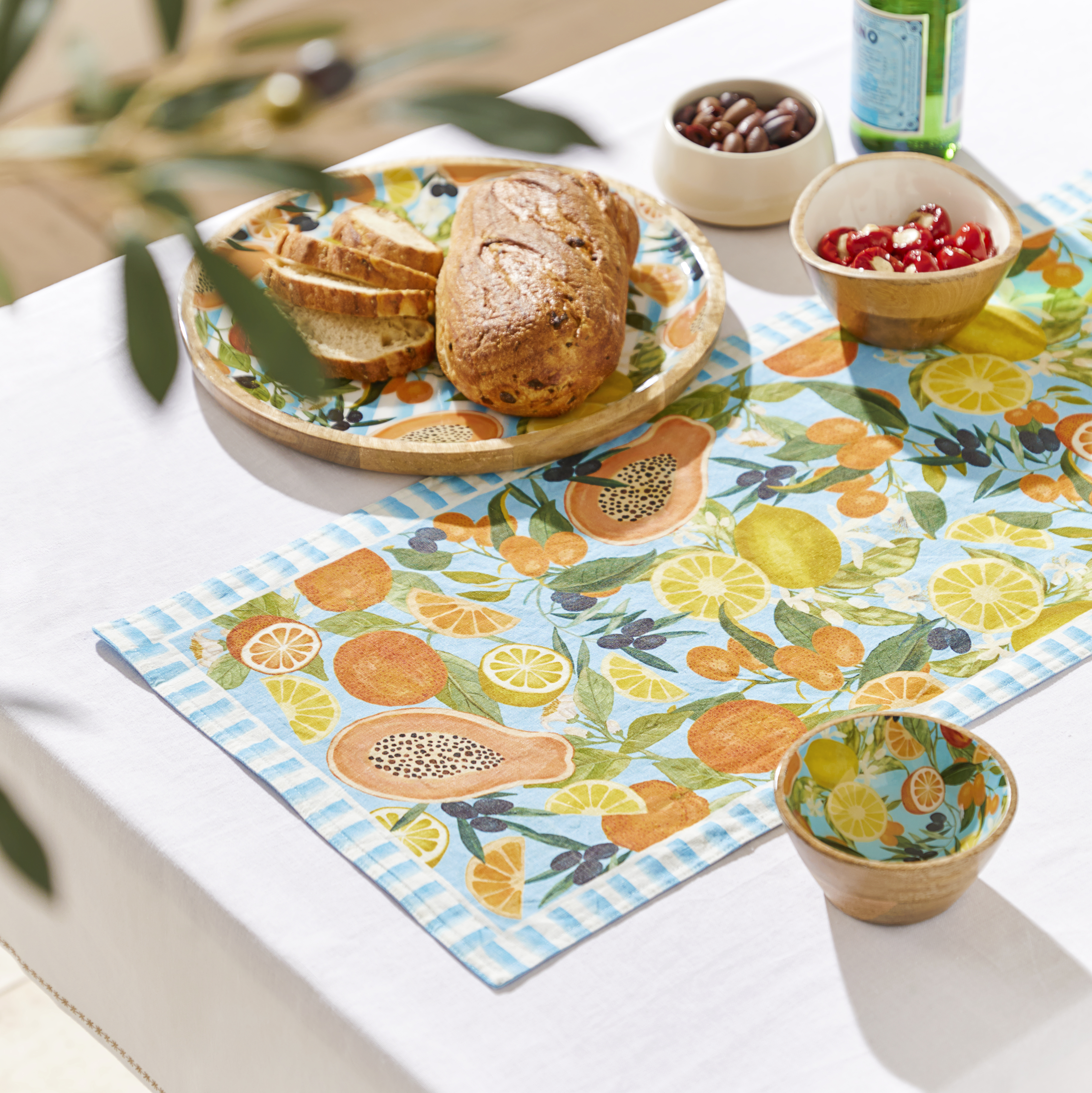 La Frutta Fruit Blue Table Runner | Adairs