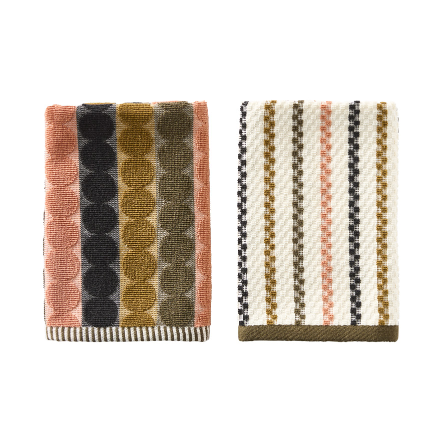 Mimi Dark Moss Cotton Bamboo Tea Towels Pack of 2 | Adairs