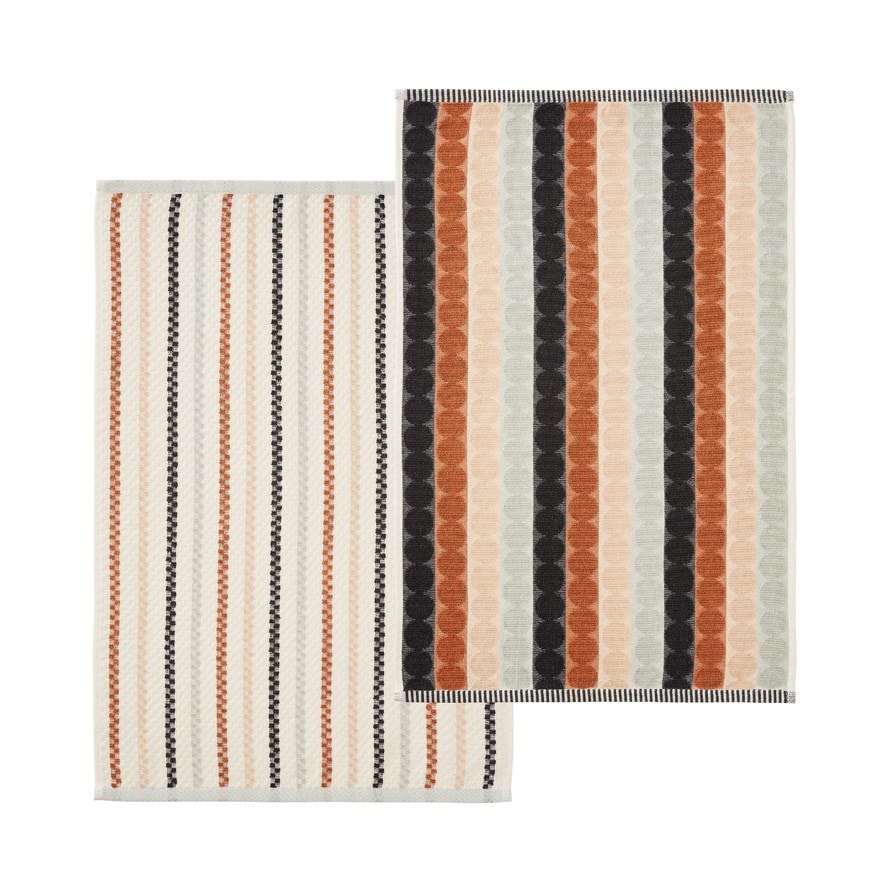 Mimi Blue Sand Cotton Bamboo Tea Towel Pack of 2 | Adairs