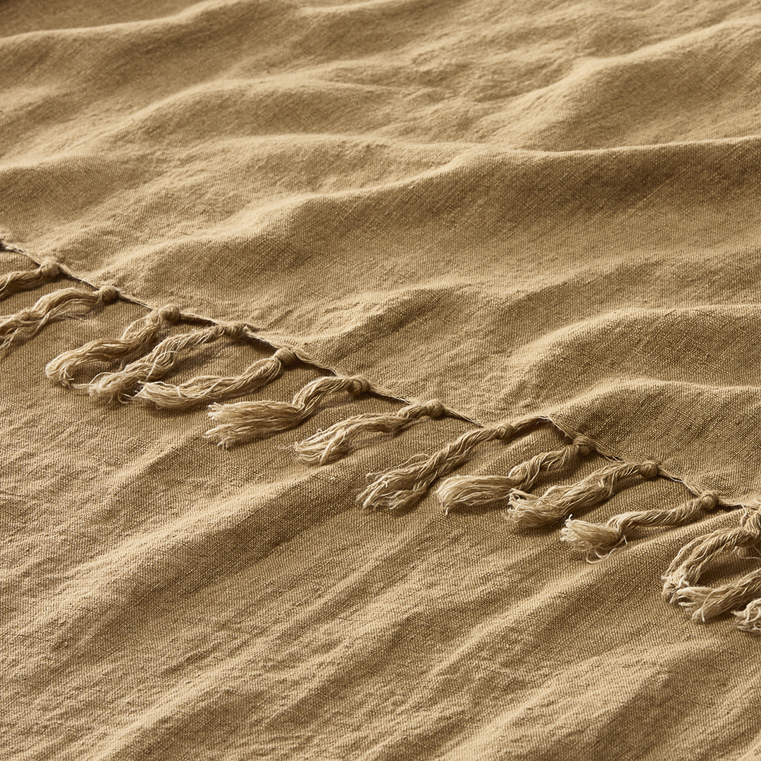 Malmo Tobacco Linen Throw | Adairs