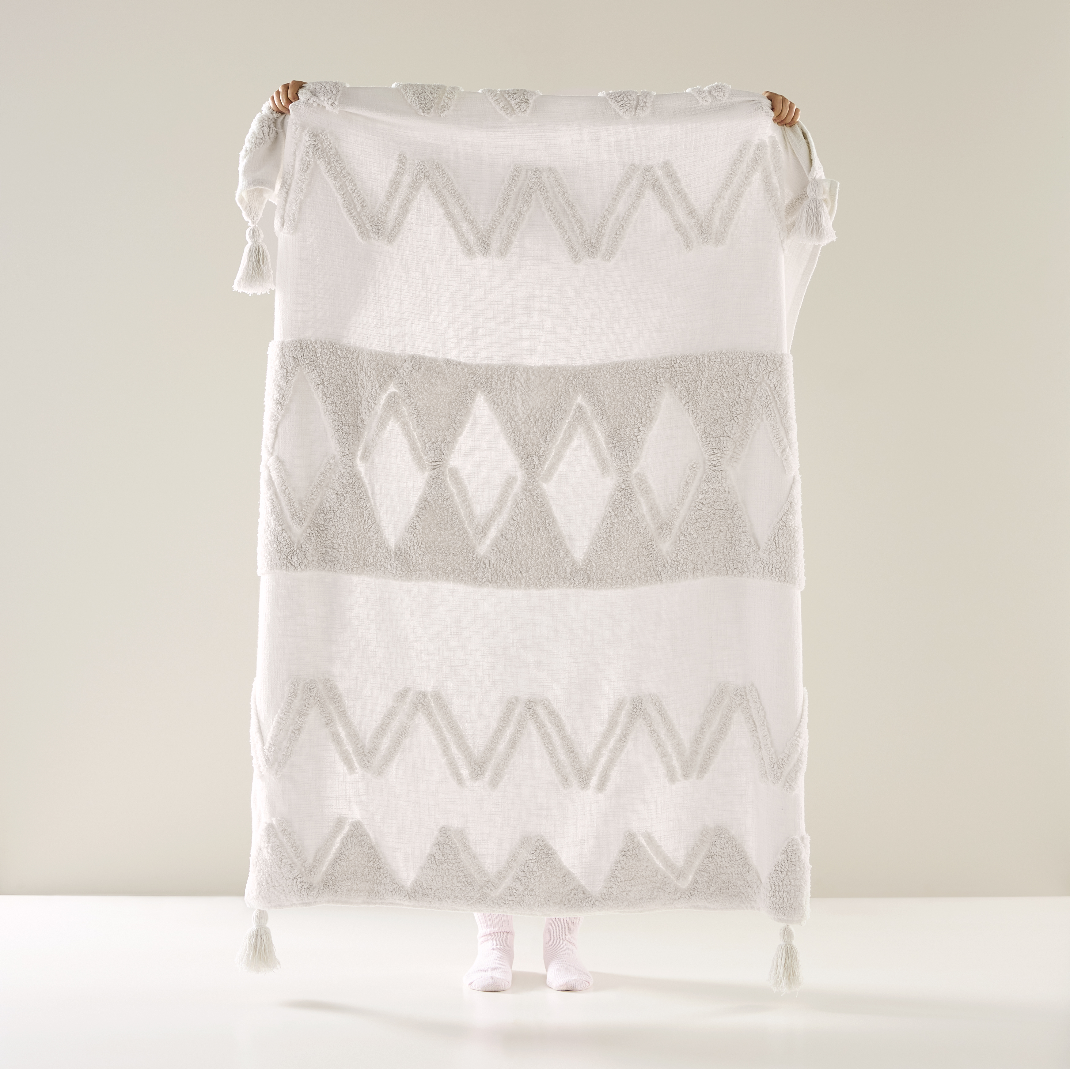 Skyler White Tufted Throw | Adairs