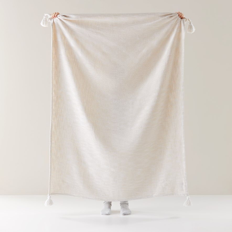 Jaya White & Natural Throw | Adairs