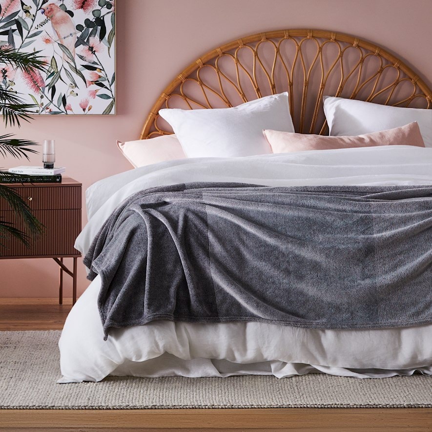 Ultrasoft Grey Stripe Throw | Adairs