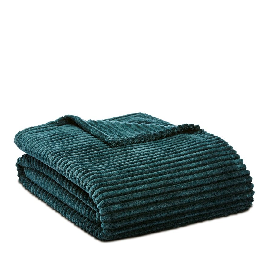Evan Forest Ribbed Blanket | Adairs