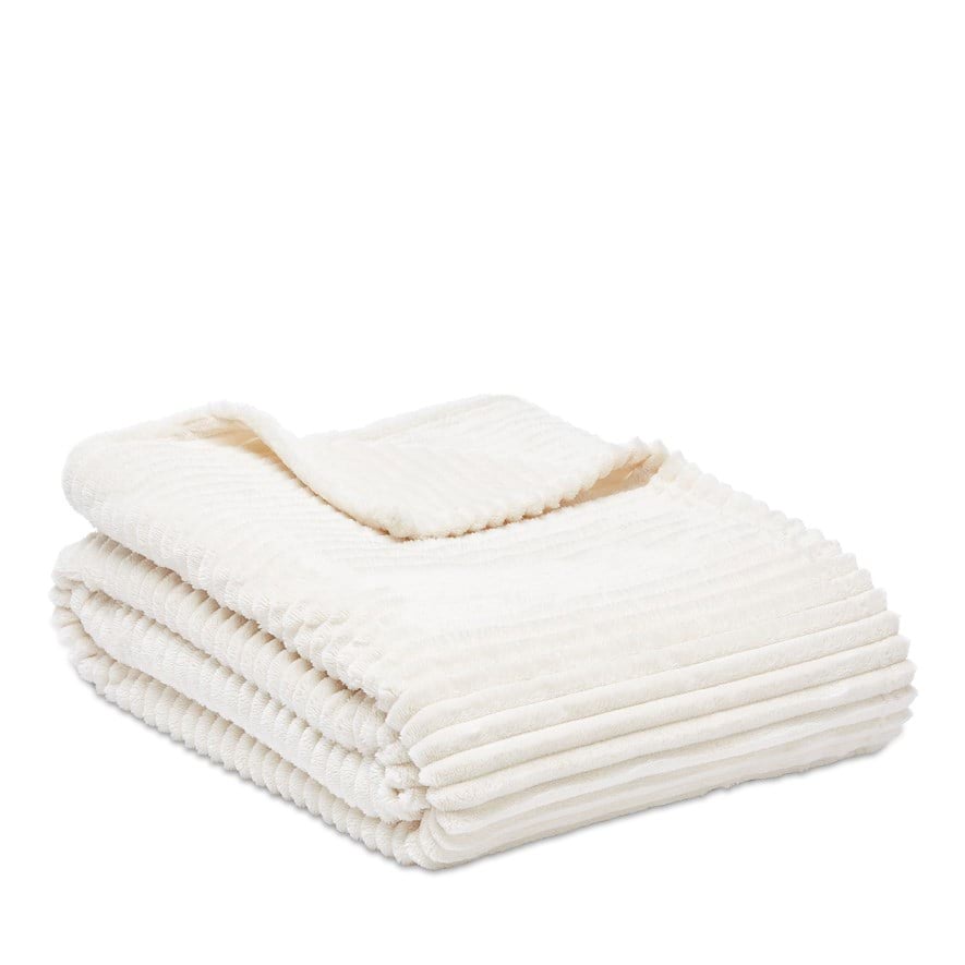 Evan Natural Ribbed Blanket | Adairs