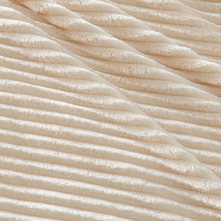 Evan Natural Ribbed Blanket | Adairs