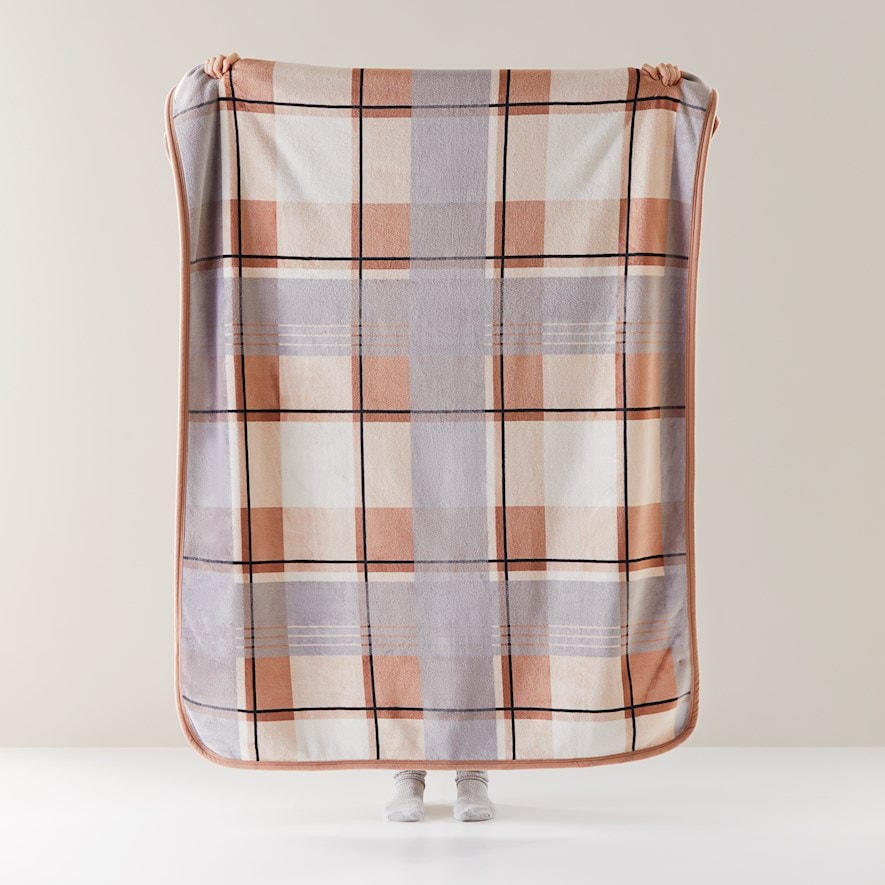 Sherpa Brown Check Throw | Adairs