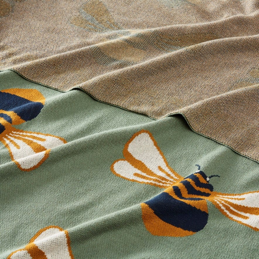 Bee Green Knitted Throw | Adairs