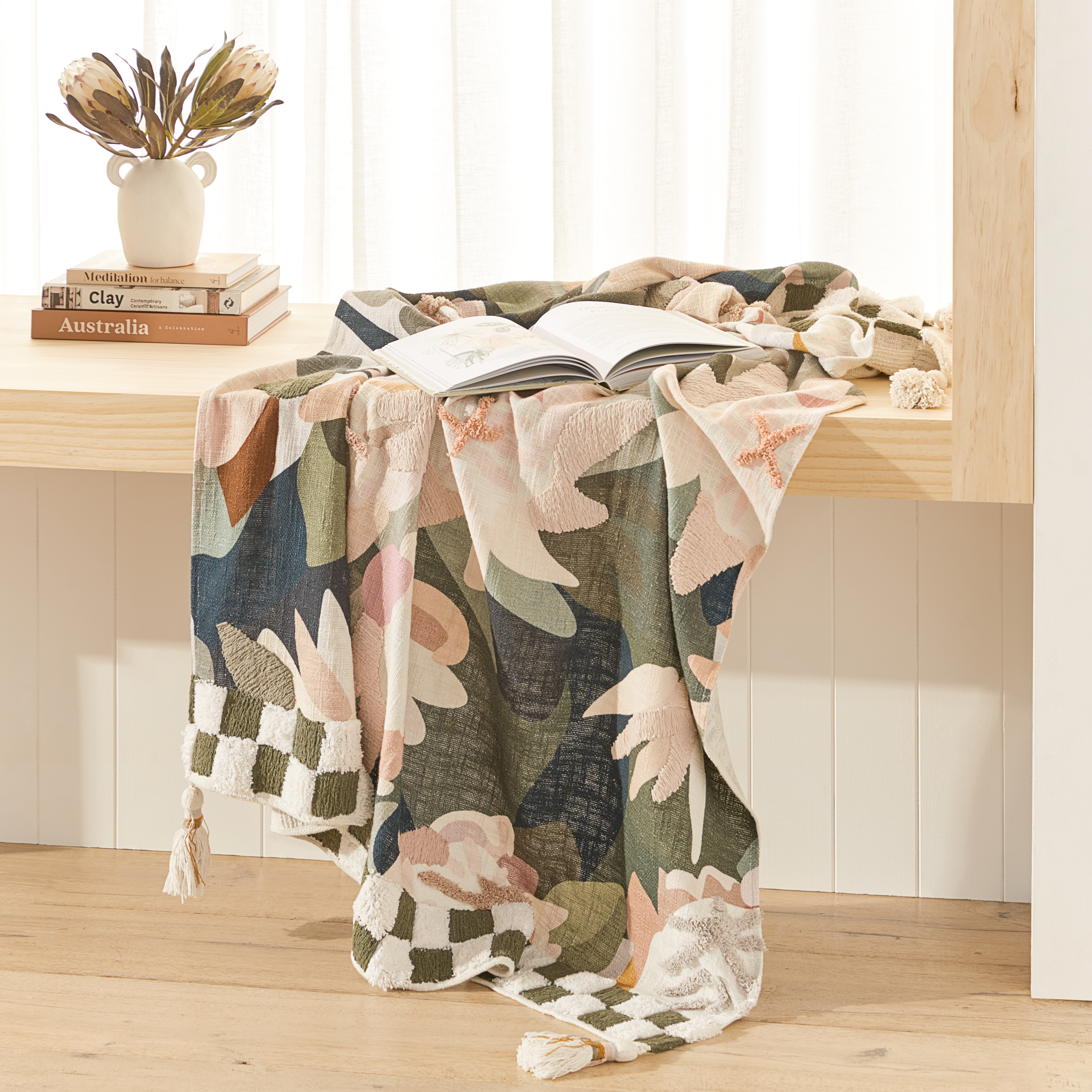 Kimmy Hogan Blush Throw | Adairs