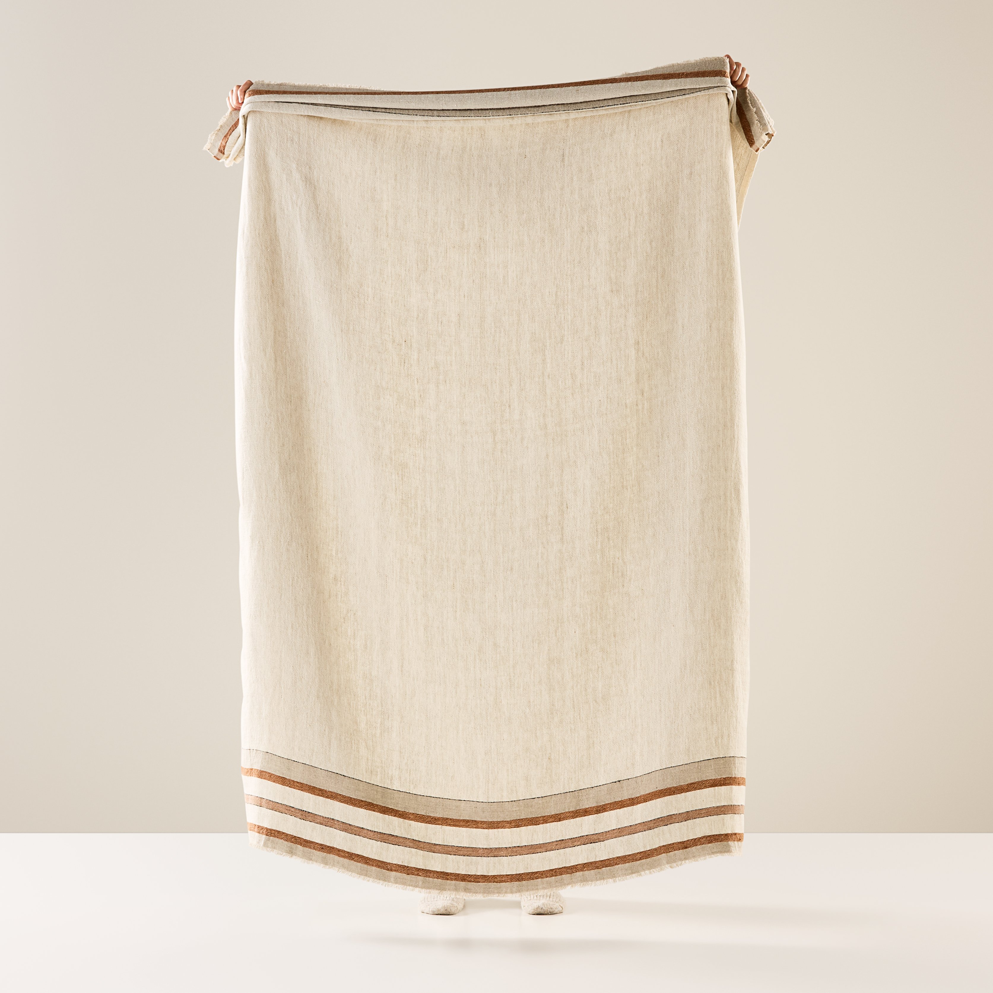 Indra Natural Linen Throw | Adairs