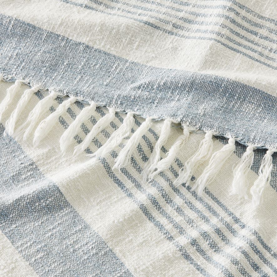 Argo Blue Stripe Throw | Adairs