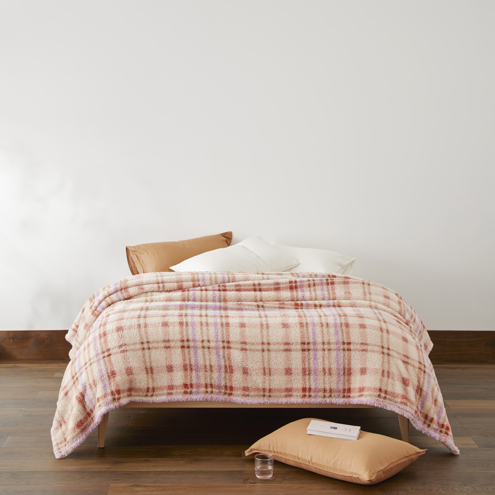 Cloud Sunset Check Blanket | Adairs