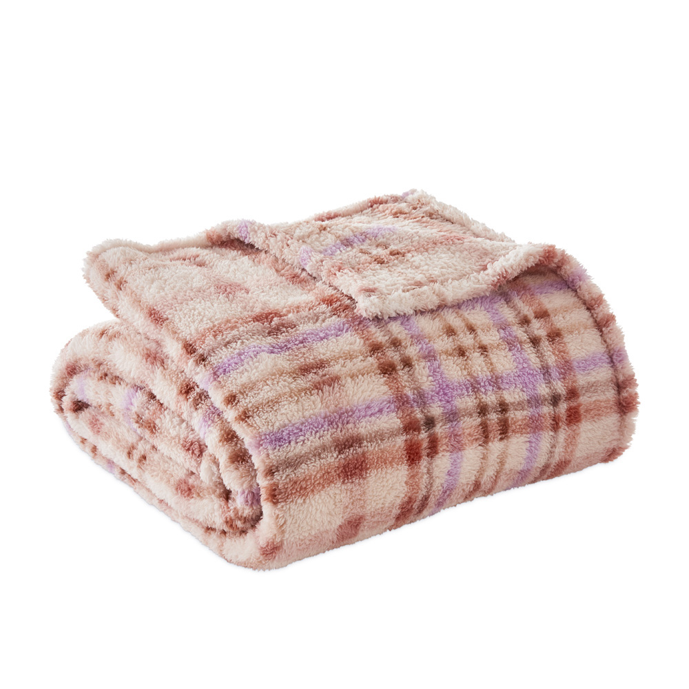 Cloud Sunset Check Blanket | Adairs