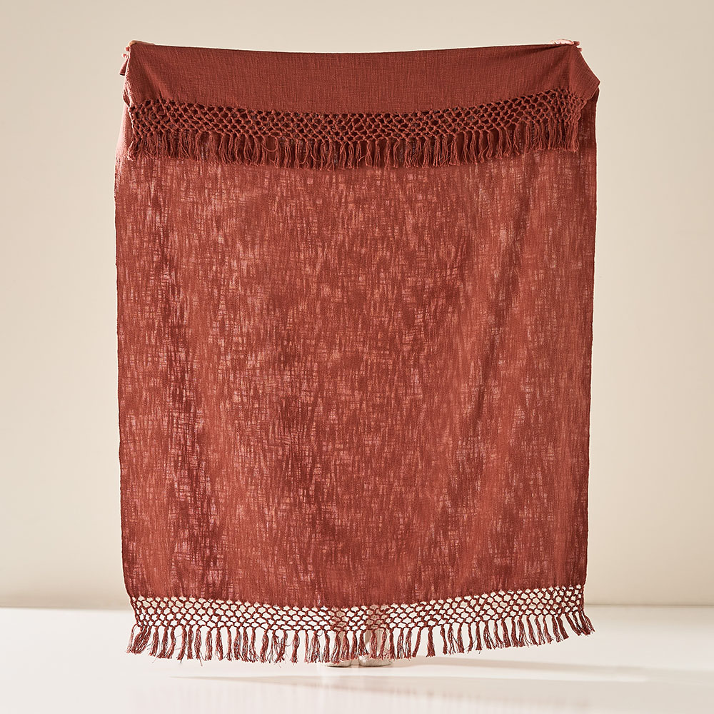 Macrame Rust Knot Throw | Adairs