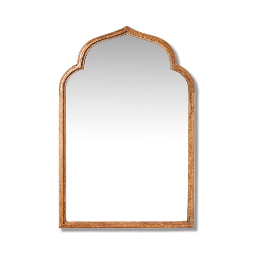 Mango Wood Mirror H91x61cm Natural Pointed Arch | Adairs