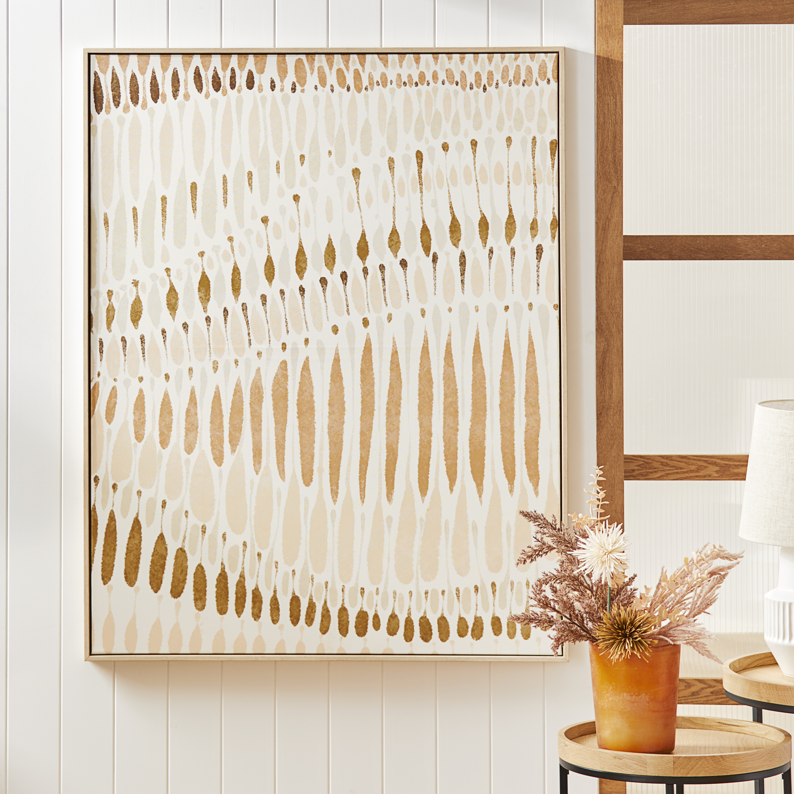 Aztec Curve Blush Canvas | Adairs