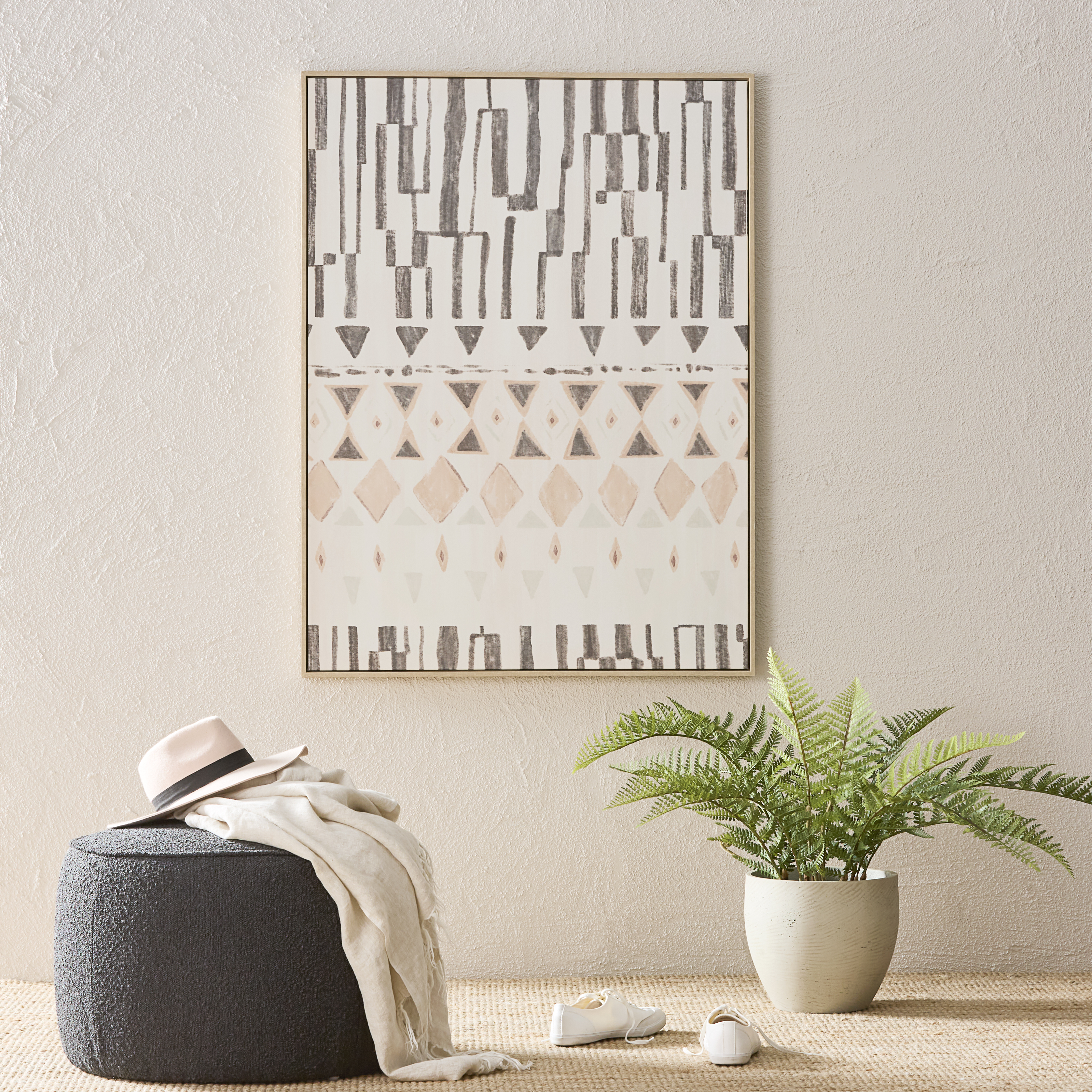 Aztec Curve Blush Canvas| Homewares | Adairs