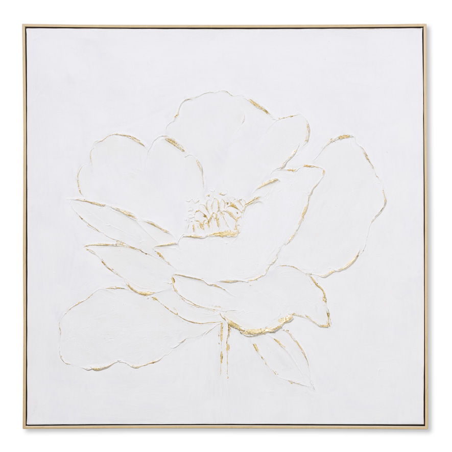 Moma White Flower Canvas | Adairs